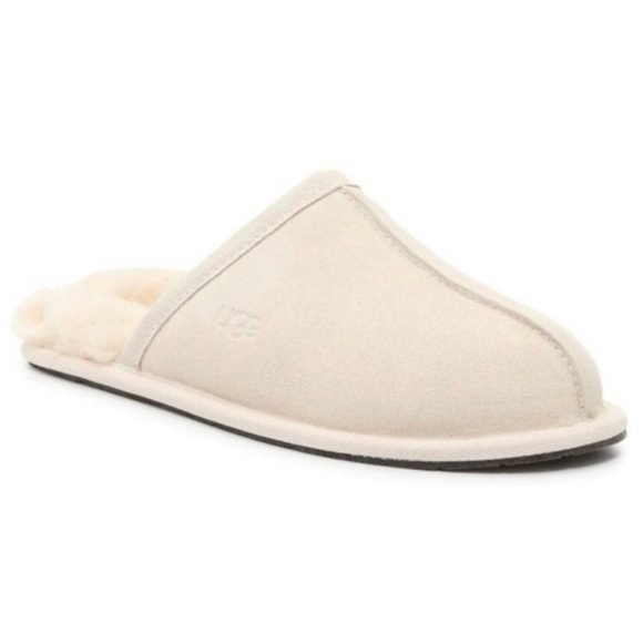 UGG | Shoes | Ugg House Shoe Pearle Faux Fur Lined Scuff Slipper Beige ...